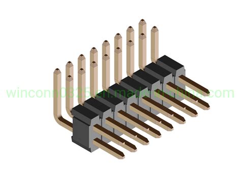 Double Row Right Angle Pin Header Connector 0 05 1 27mm H 2 0mm Dip Type Board To Board Conn