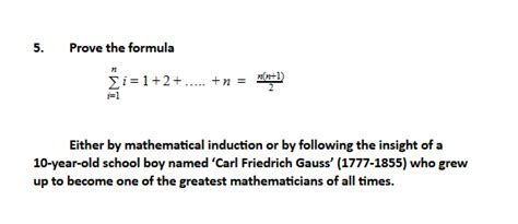 Solved Prove The Formula Summation N I 1 I 1 2 N