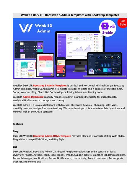WebkitX Dark LTR Bootstrap Admin Templates With Bootstrap Templates