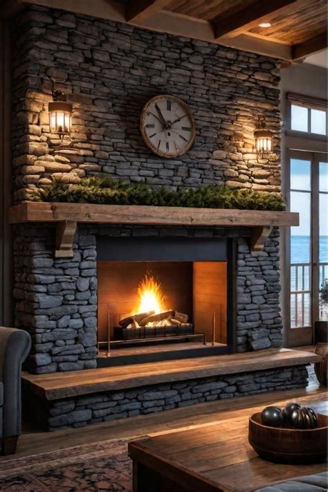 Modern Stone And Wood Fireplace Designs For Cozy Home Ambiance