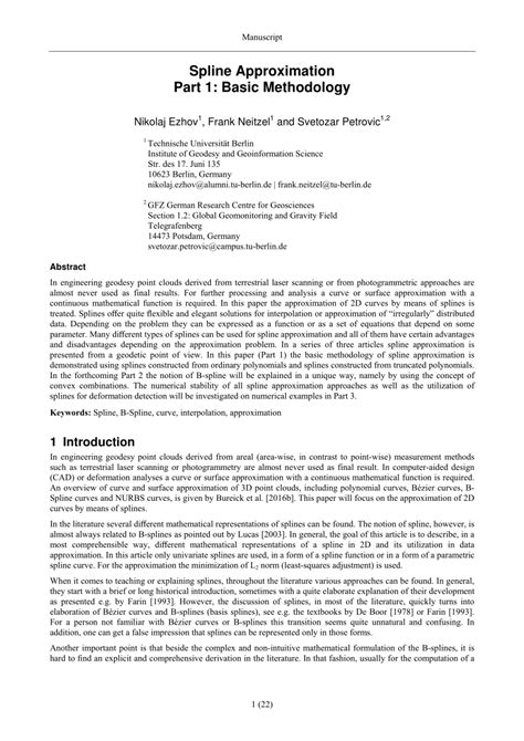 Pdf Spline Approximation Part 1 Basic Methodology