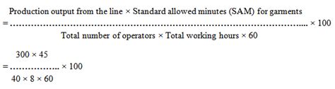 Merchandising How To Calculate Line Efficiency Of Garment Production