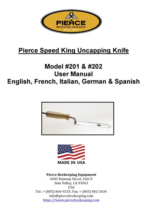 Pierce 201 User Manual Pdf Download Manualslib