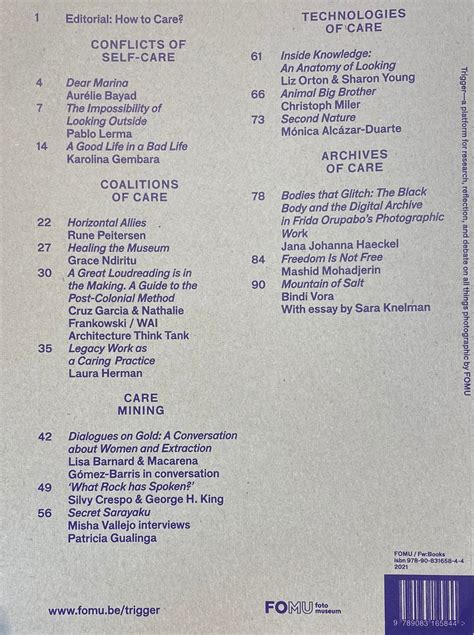 Trigger Issue 3 Care The Library Project