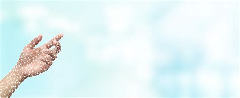 인공 지능 제스처의 손 가까이 도달 세계화 미래 기술 혁신 개념에 대 한 파란색 배경에 손에 대한 스톡 사진 및 기타 이미지 Istock