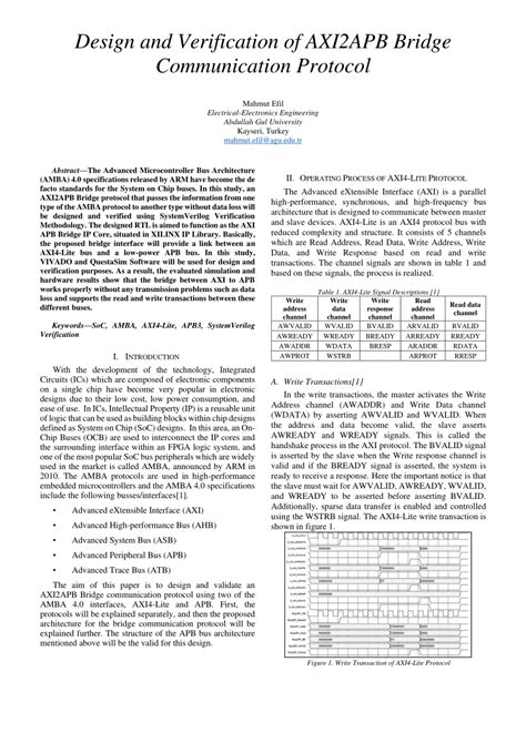 pdf design and verification of axi2apb bridge communication protocol