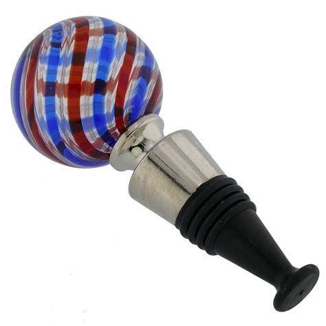 Murano Glass Bottle Stoppers Murano Bottle Stopper Blue Swirls