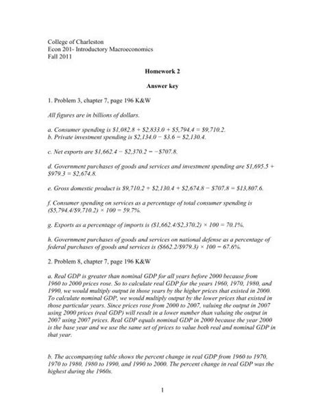 Answer Key College Of Charleston