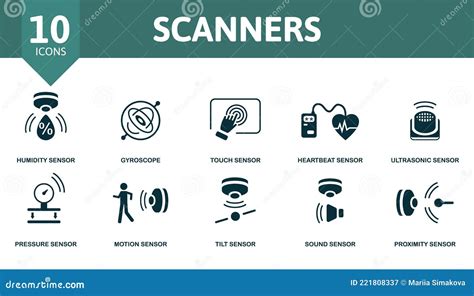 Scanners Icon Set Contains Editable Icons Sensor Theme Such As Humidity Sensor Touch Sensor