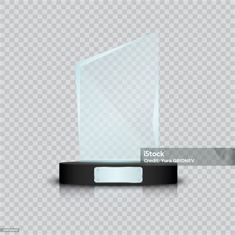 원형 유리 트로피 수상입니다 벡터 일러스트 레이 션 회색 배경에 고립 개념에 대한 스톡 벡터 아트 및 기타 이미지 개념