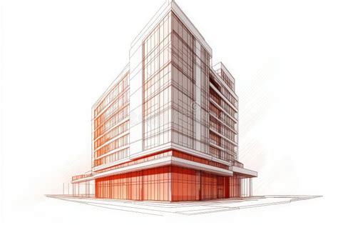 Modern Minimalist Hotel Building Outline Featuring Clean Lines And Contemporary Architecture