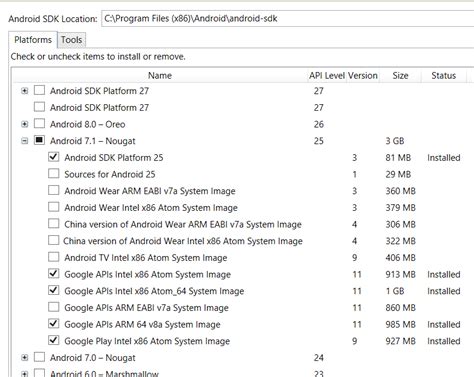 Xamarin With Visual Studio Not Detecting CPU ABI System Image For