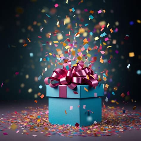 Premium Ai Image T Box Confetti Explosion Magic Open Surprise