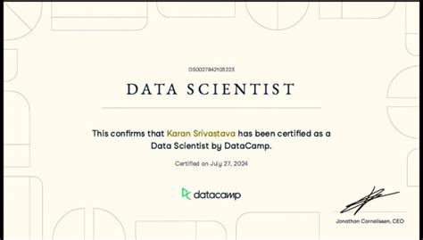 Karan Srivastava On Linkedin Datascience Python Certification