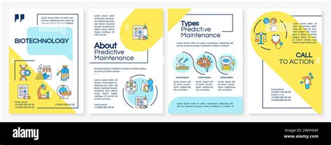 Biotechnology Blue And Yellow Brochure Template Stock Vector Image