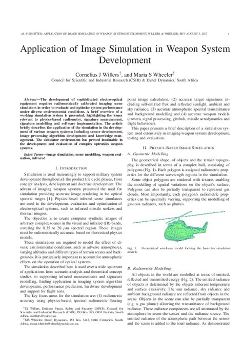 Pdf Application Of Image Simulation In Weapon System Development