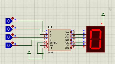 Proteus Lesson 8 Binary Coded Decimal 7 Segment Display Decoder بروتس