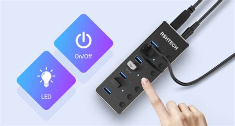 Powered USB Hub RSHTECH Port USB USB C Hub Upgraded Version