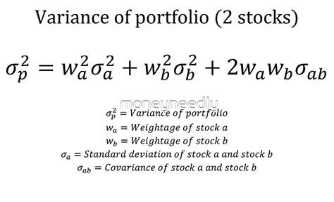 Variance Of A Portfolio With 2 Stocks With Description By