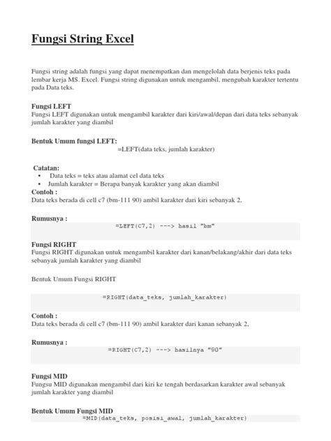 Fungsi String Excel Pdf Metode And Bahan Ajar Komputer Fungsi String Excel Pdf Metode And Bahan Ajar Komputer