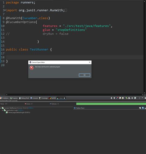 Test Runner Class Not Found In Selected Project In Cucumber Issue Cucumber Cucumber