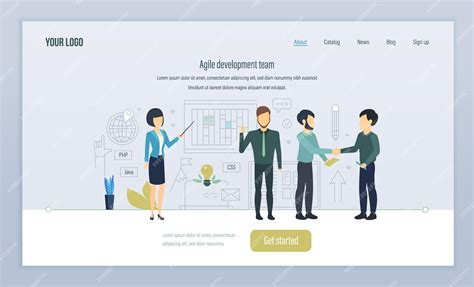 Premium Vector Agile Development Team Teamwork On Projects