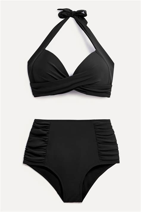 Buy Linzi Black Amalfi Moulded Cup High Waist Bikini Set From The Next