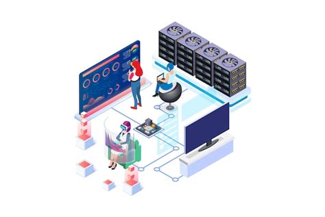 Premium Vector Modern Isometric Data Analysis Illustration