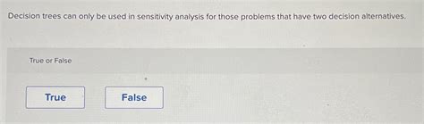 Solved Decision Trees Can Only Be Used In Sensitivity