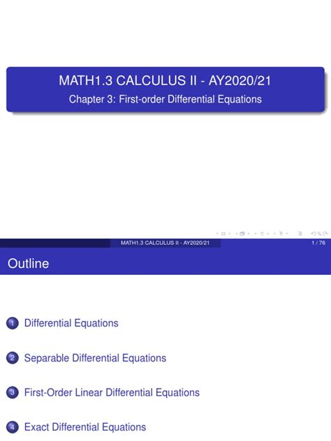 Chapter 3 First Order Differential Equations Pdf Equations Differential Equations