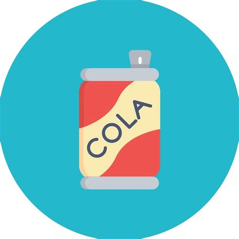 콜라 캔 플래트 일러스트레이션 프리미엄 벡터