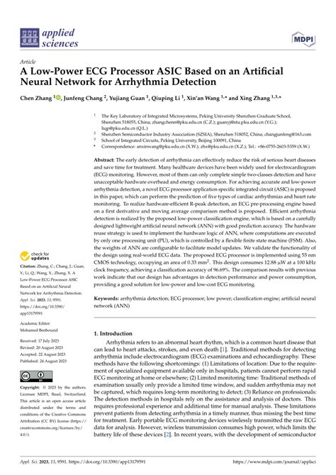 Pdf A Low Power Ecg Processor Asic Based On An Artificial Neural