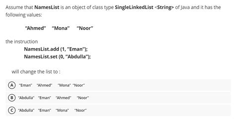 Solved Assume That Nameslist Is An Object Of Class Type