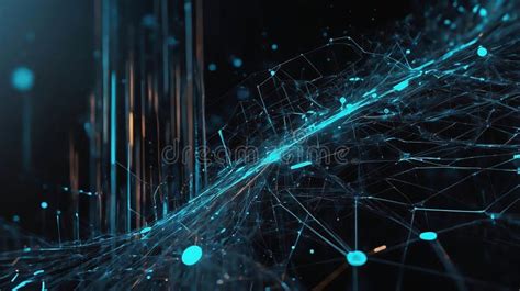Intricate Network Of Neural Connections Illuminated With Blue Li Stock Illustration