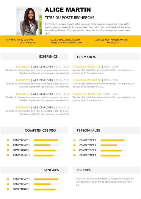 Cv Powerpoint Les Meilleurs Mod Les De Cv Ppt Gratuits