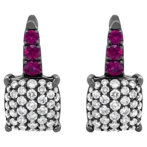 Earrings Sage Fantaisie Diamonds Black Rhodium 46 Carats Devvs