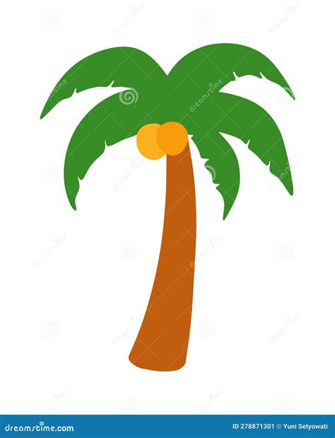 Palm And Coconut Tree Icon Doodle Cartoon Png Illustration For Summer