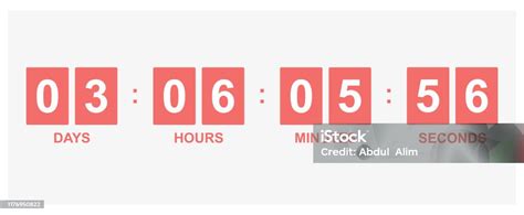 카운트 다운 웹 사이트 벡터 플랫 템플릿 디지털 시계 타이머 벡터 0명에 대한 스톡 벡터 아트 및 기타 이미지 0명 낮 노랑 Istock