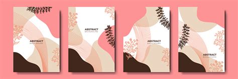 텍스트 꽃 및 나뭇잎을위한 복사 공간이있는 간단한 현대 스타일의 벡터 디자인 템플릿 청첩장 배경 및 프레임 소셜 미디어 스토리