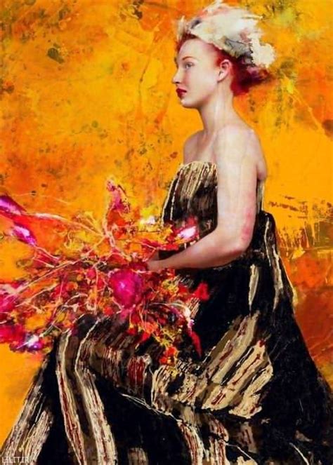🎨 اثر هنری تابلو نقاشی دختری با بگراند نارنجی لیلیت ® Lilit