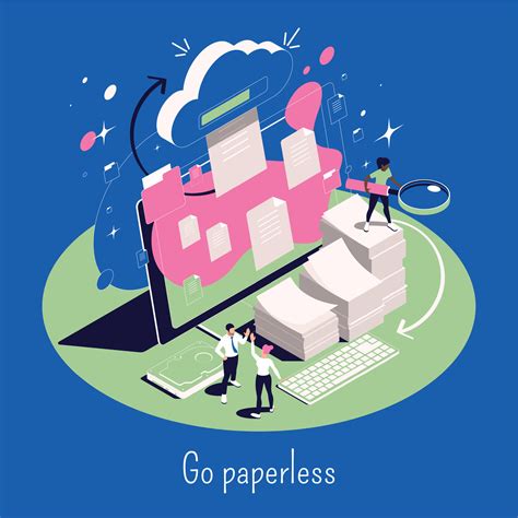 Go Paperless Concept 25803072 Vector Art At Vecteezy