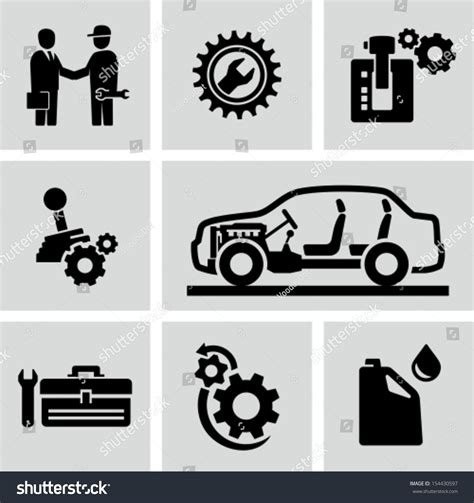 Car Transmission Gearbox Icons Stock Vector Illustration 154430597 Shutterstock