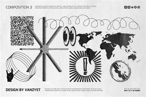 138 Bitmap Vector Shapes Pack On Yellow Images Creative Store