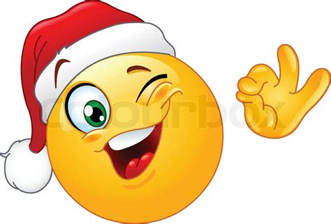 Smiley Jul Emoticon Stock Vektor Colourbox
