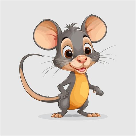 Ratten Cartoonvektor Auf Weißem Hintergrund Premium Vektor