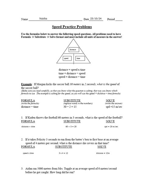 Naisha Mathew Speed Practice Problems Pdf Metrology