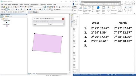 how to plot coordinate x y directly in arcmap and finding area of objects youtube
