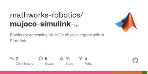 Github Mathworks Roboticsmujoco Simulink Blockset Blocks For