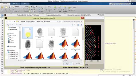Fingerprint Recognition And Matching Matlab Project With Source Code Youtube