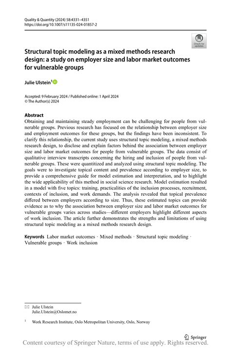 Pdf Structural Topic Modeling As A Mixed Methods Research Design A